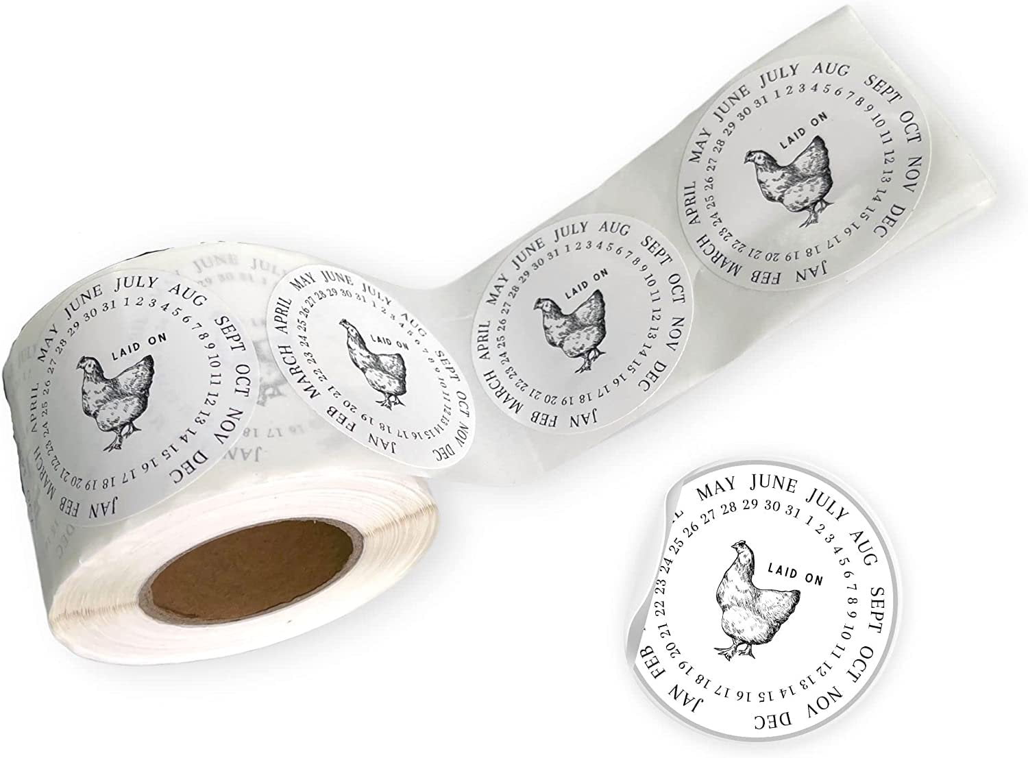Eggs Laid On Date Stickers 350 Pc Roll 2" Round Stickers Farm Fresh ...