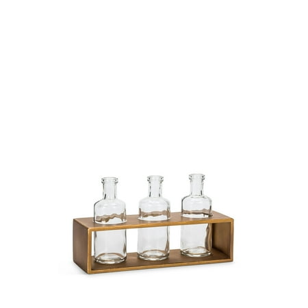 Antique Gold Rack With 3 Clear Bottles Vase | Walmart Canada