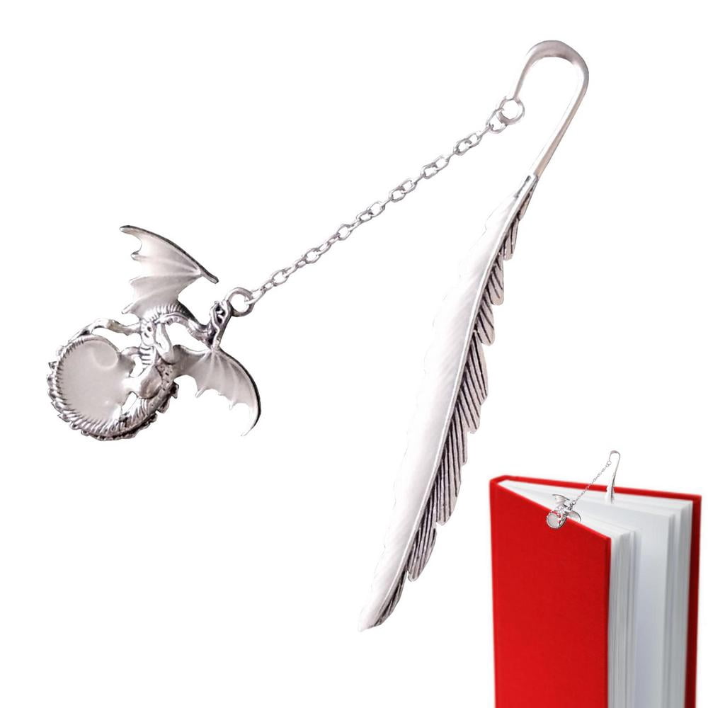 Tohuu Feather Bookmark Vintage Luminous Bookmark with Flying Dragon ...