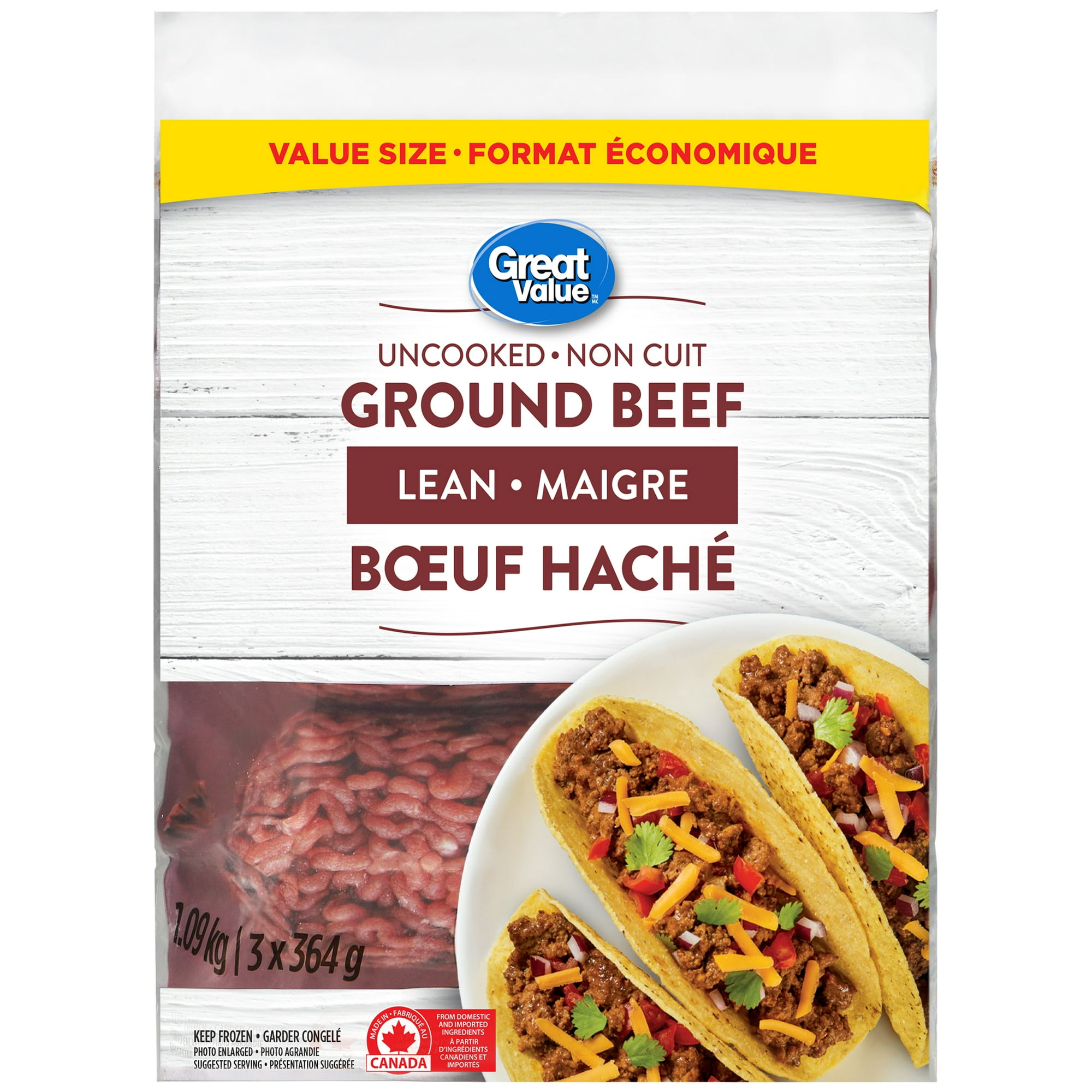 Click here for Great Value Lean Ground Beef 1092g prices
