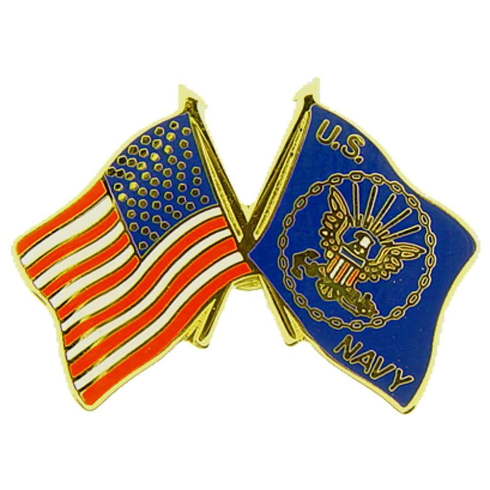 U.S. Navy & American Flags Pin 1" - Walmart.com