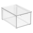 mDesign Plastic Stackable Bathroom Cosmetic Storage Organizer with ...