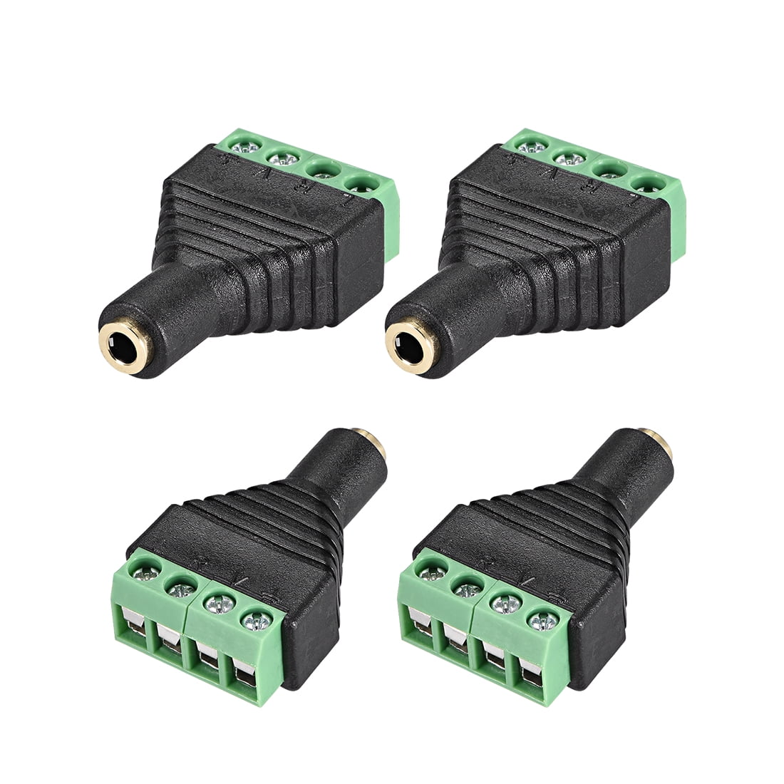 3.5mm 4 Pole Female to AV Screw Terminal Audio Video Connector Green ...