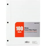 Filler Paper 600 Sheets (6pks of 100) - Wide Ruled (8n x 10in) - 3 Hole ...