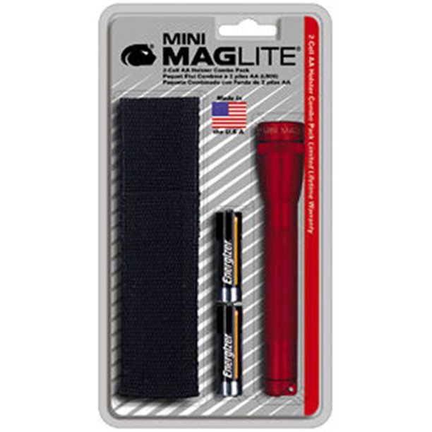 MagLITE Mini Maglite AA Flashlight with Holster- Red - Walmart.com