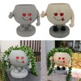 NEXAVKPR Face Planters Pots Resin Smile Face Vase Succulent Head ...