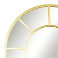DecMode 32" x 60" Gold Window Pane Inspired Wall Mirror with Arched Top ...
