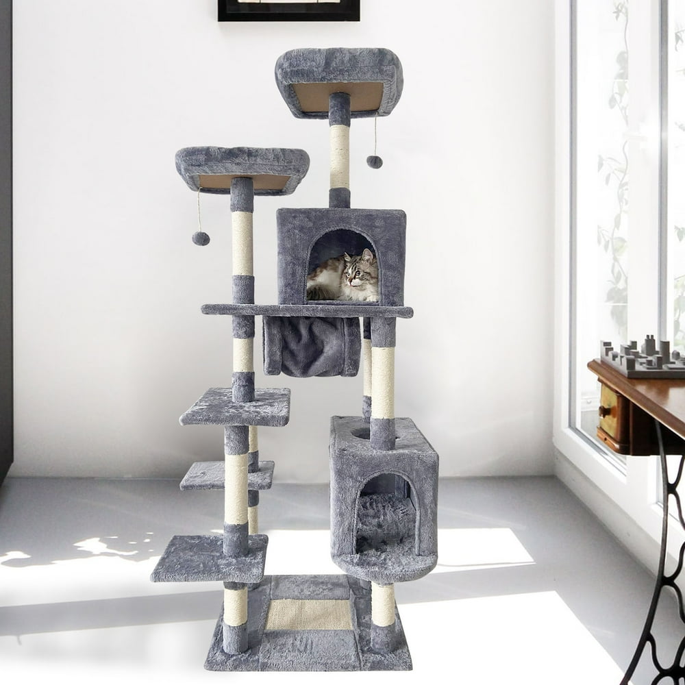 Confote 70" Multi-Level Cat Tree XXL Tall Play House Climber Activity ...