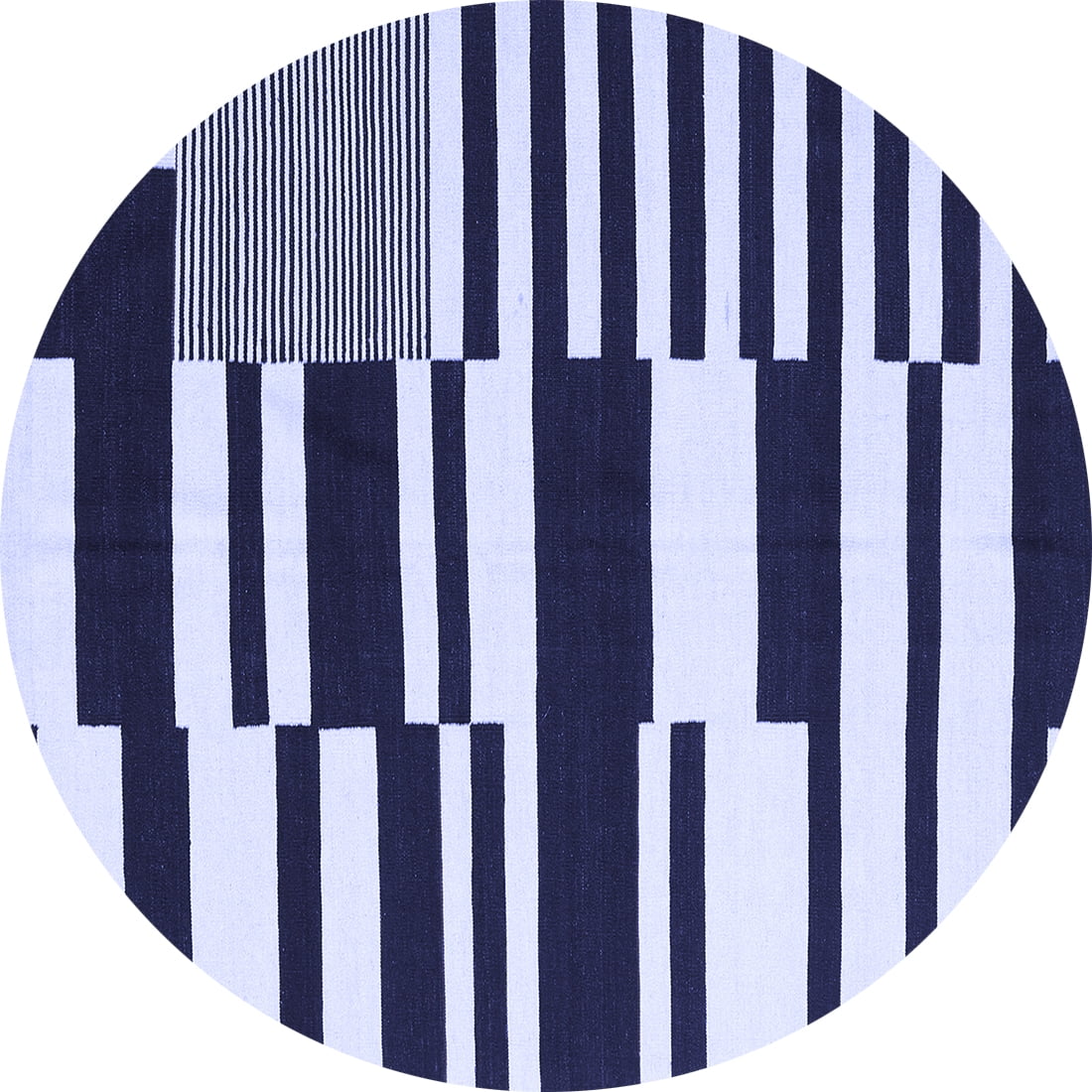 Ahgly Company Indoor Round Abstract Blue Contemporary Area Rugs, 8 ...