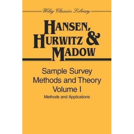 Sample Survey: Methods and Theory (Wiley Classics Library) | Walmart Canada