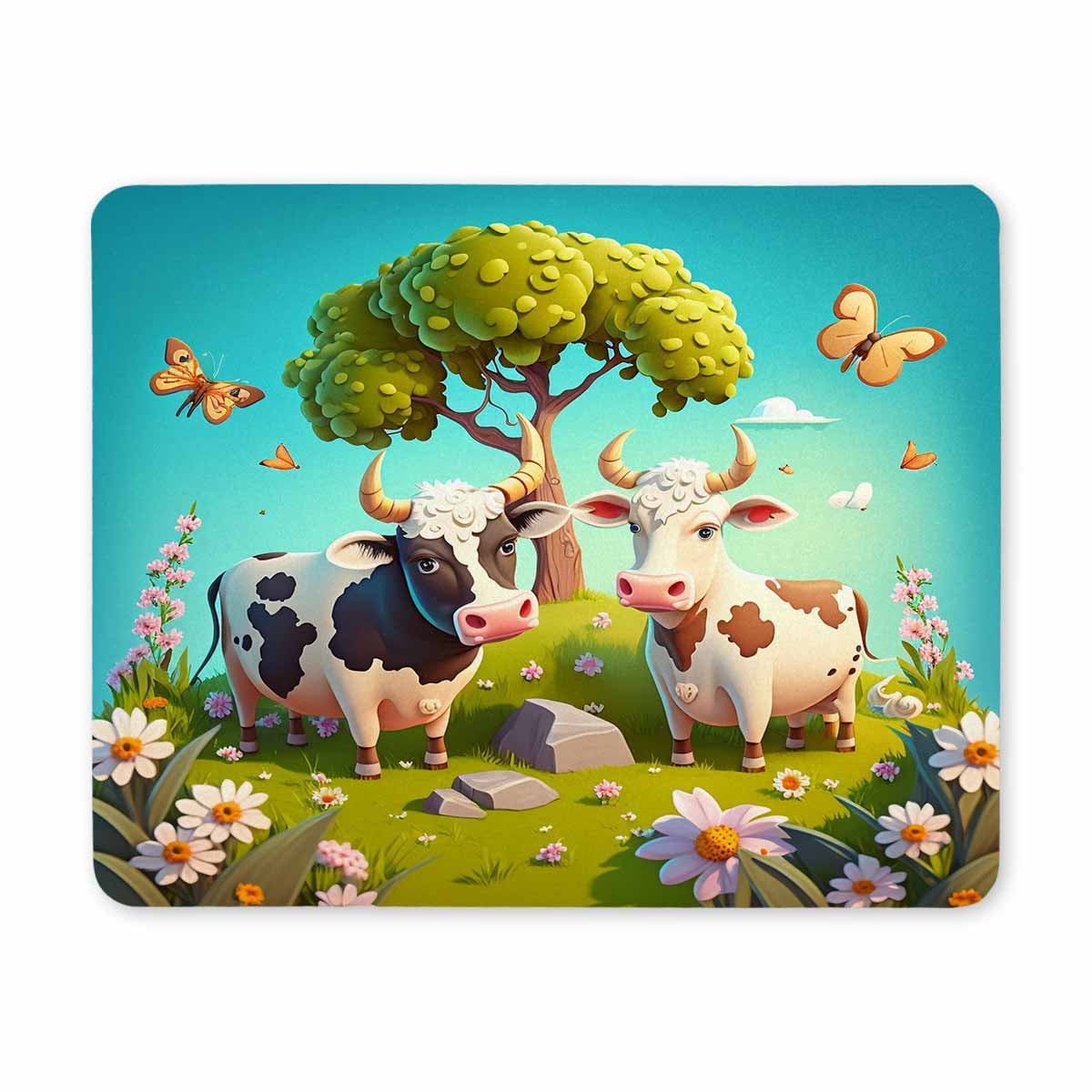 Cow Mouse Pad Animal Gaming Mouse Mat Non-Slip Rubber Base Thick ...