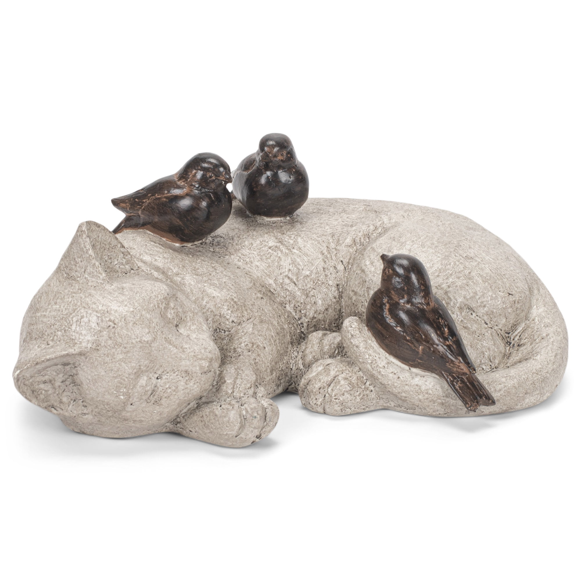 Regency International Napping Cat with Birds Figurine, 12 inches ...