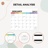 18 Month Magnetic Calendar for Refrigerator, January 2025 - June 2026 ...