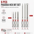 6-Piece Pagoda Hex Screwdriver Bit Set,Magnetic Hex Shank Drill Bits ...