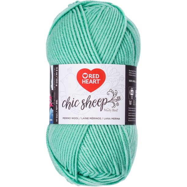 Red Heart Chic Sheep Yarn-Creme de Mint - Walmart.com - Walmart.com