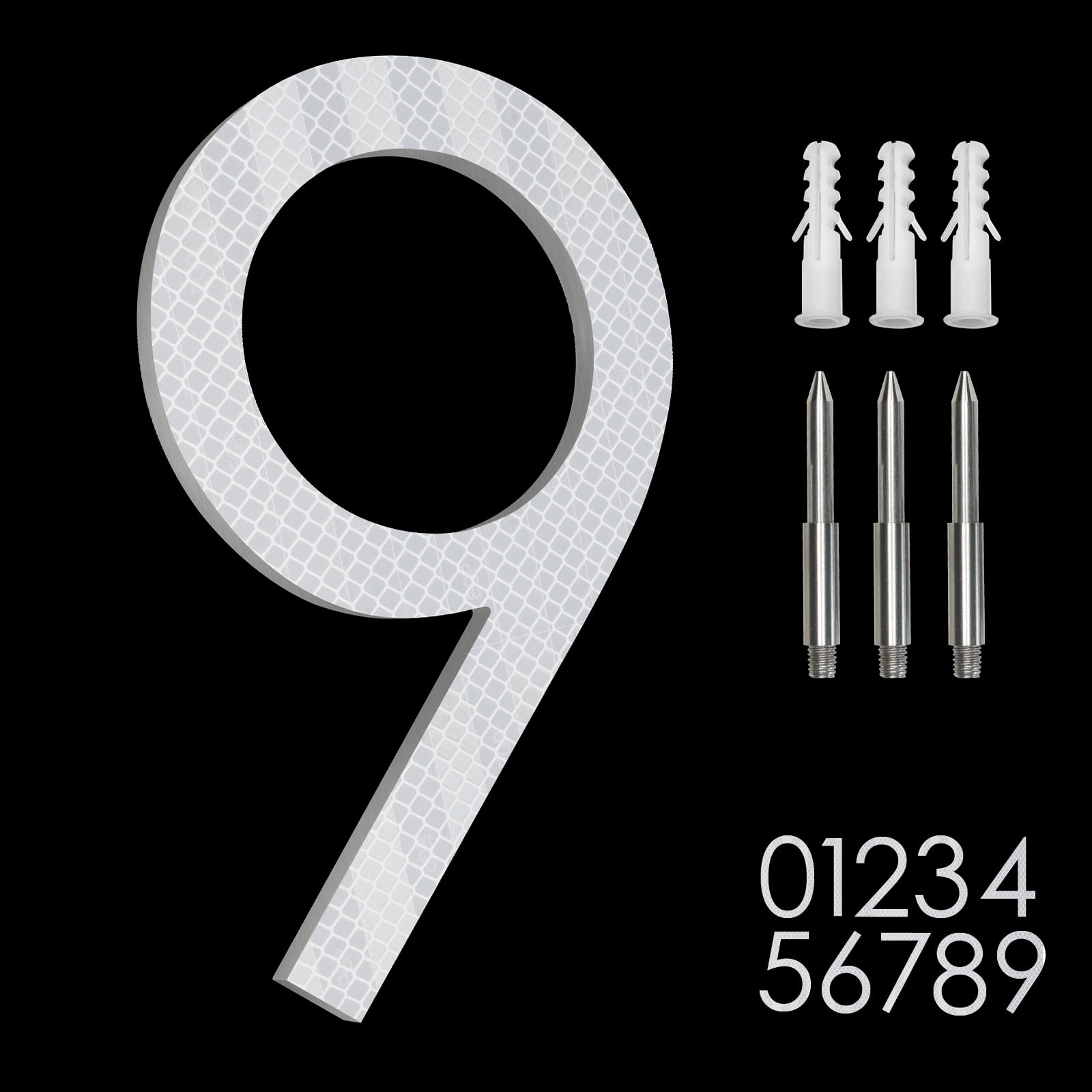 8" Reflective Address Numbers For House,Modern House Numbers Large ...