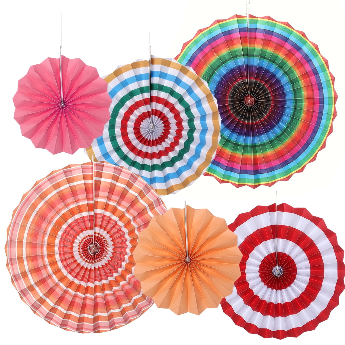 NUOLUX Paper Fan Tissue Fan Flowers Diy Fans Flower Fiesta Pinwheels ...