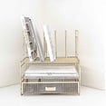 Blu Monaco Monte Desk Organizer with File Sorters and Drawer - Gold ...