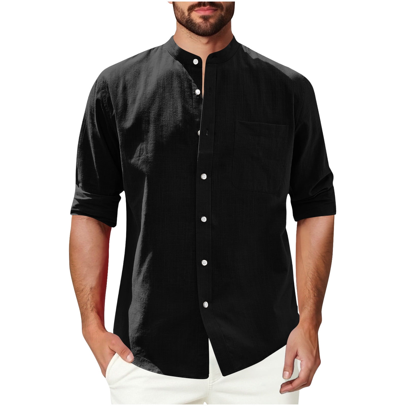 Click here for Mgmyaa Mens Cotton Linen Shirts Long Sleeve Button... prices