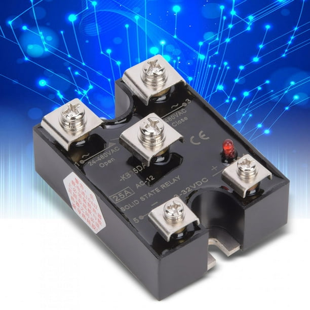 Solid State Relay, Rated AC Current 25Amps SSR Solid State, DC-AC ...