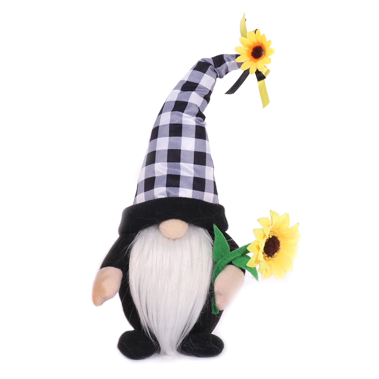 12" Sunflower Gnomes Summer Plaid Plush Gnome Swedish Nisse Farmhouse ...