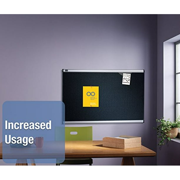 Quartet Bulletin Board, 3' x 2', Embossed, Hi-Density Foam, Aluminum ...
