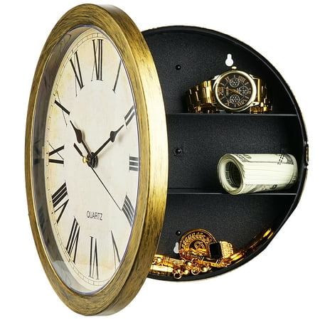 Wall Clock Hidden Safe, 10inch Wall Safe Clock Concealment Furniture ...