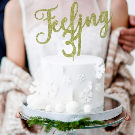 Starsgarden Gold Glitter Feeling 31 Cake Topper HTOOQ Happy 31st ...