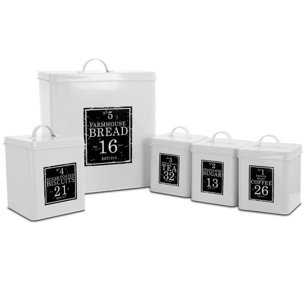 MegaChef Kitchen Food Storage and Organization 5 Piece Canister Set in ...