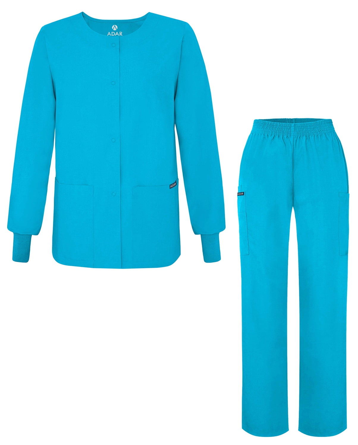 Adar Universal Women's Scrub Set - Warm-Up Scrub Jacket and Elastic ...