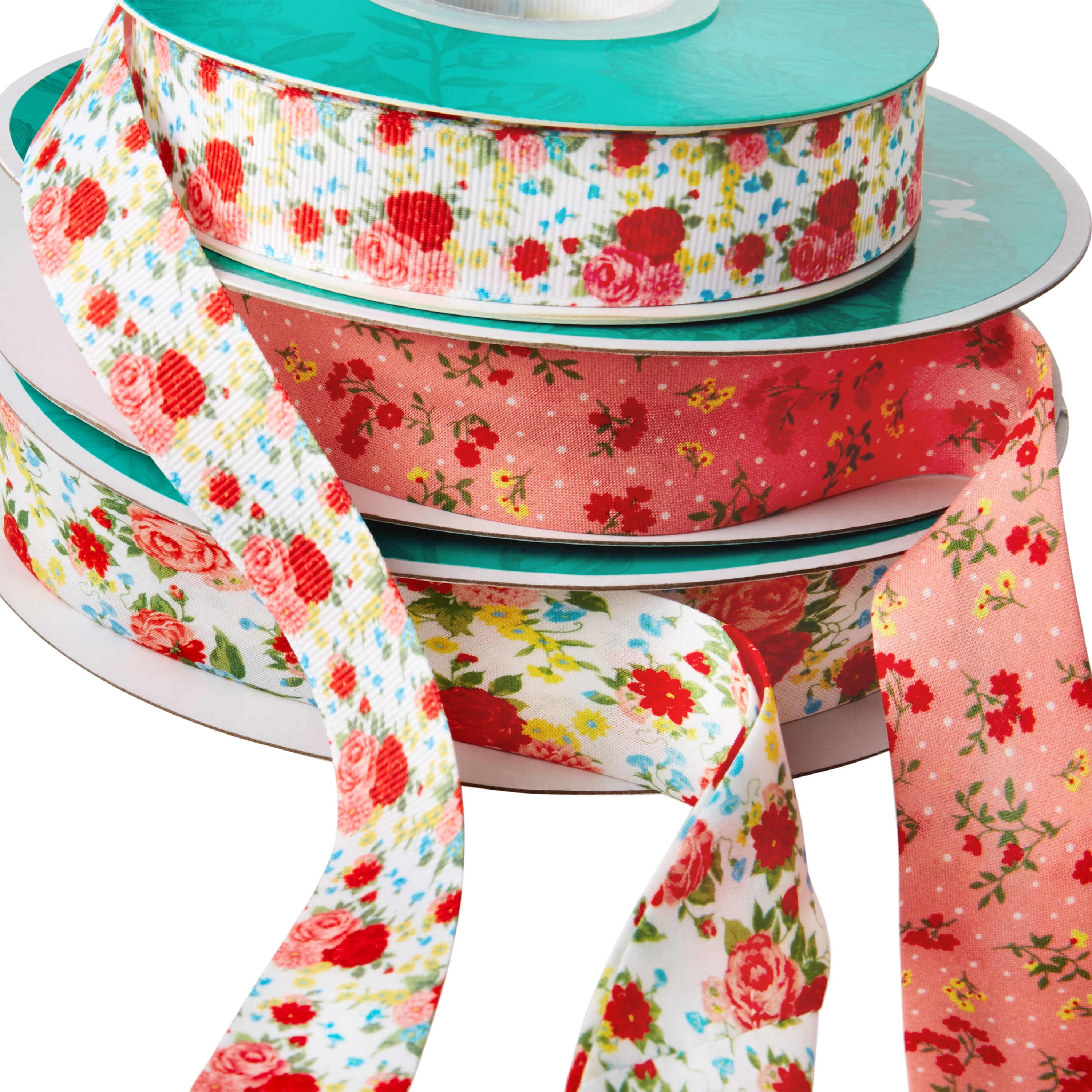 The Pioneer Woman Sweet Rose Ribbon Bundle, 7/8" x 75 Yards - Walmart.com
