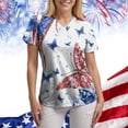 COMVALUE Scrub Tops Women Short Sleeve Size Stretch V-Neck Printed ...