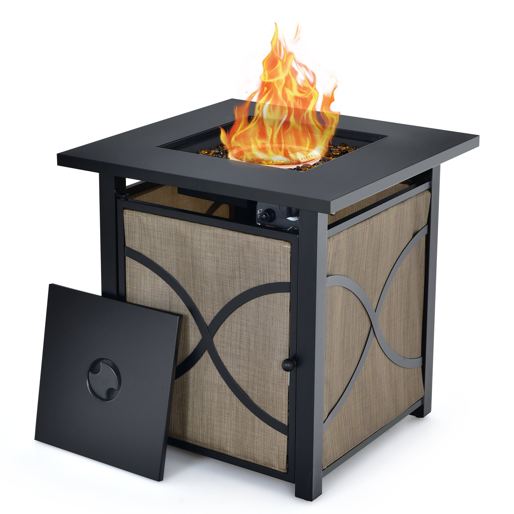 Click here for Costway 25-Inch Square Propane Fire Pit Table 4000... prices