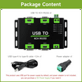 Industrial Isolated USB to 4CH RS232 Converter USB to Serial Adapter ...
