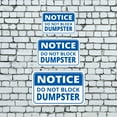 Classic Framed Plus Notice Do Not Block Dumpster Door or Wall Sign ...