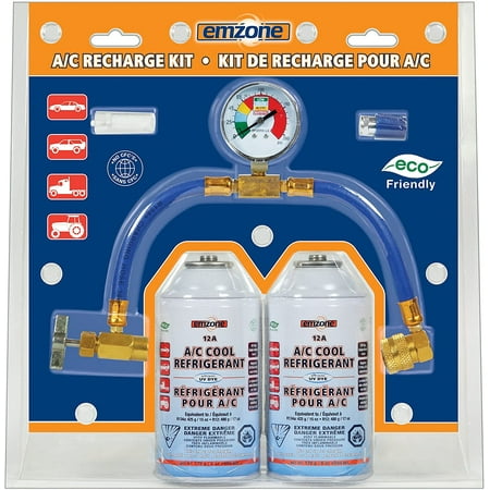 emzone 45885 Multi 12A A/C Recharge Kit incl. Hose with Gauge | Walmart ...