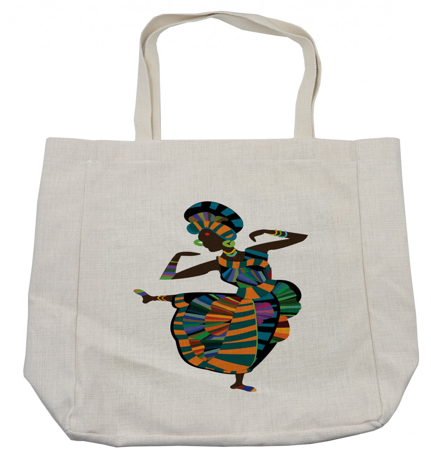 African Shopping Bag, Black Girl in a Traditional Dress Performing an ...