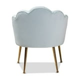 Cinzia Glam and Luxe Light Blue Velvet Fabric Upholstered Gold Finished ...