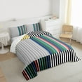 jejeloiu Modern Geometric Stripe Queen Comforter Set,Abstract Art ...