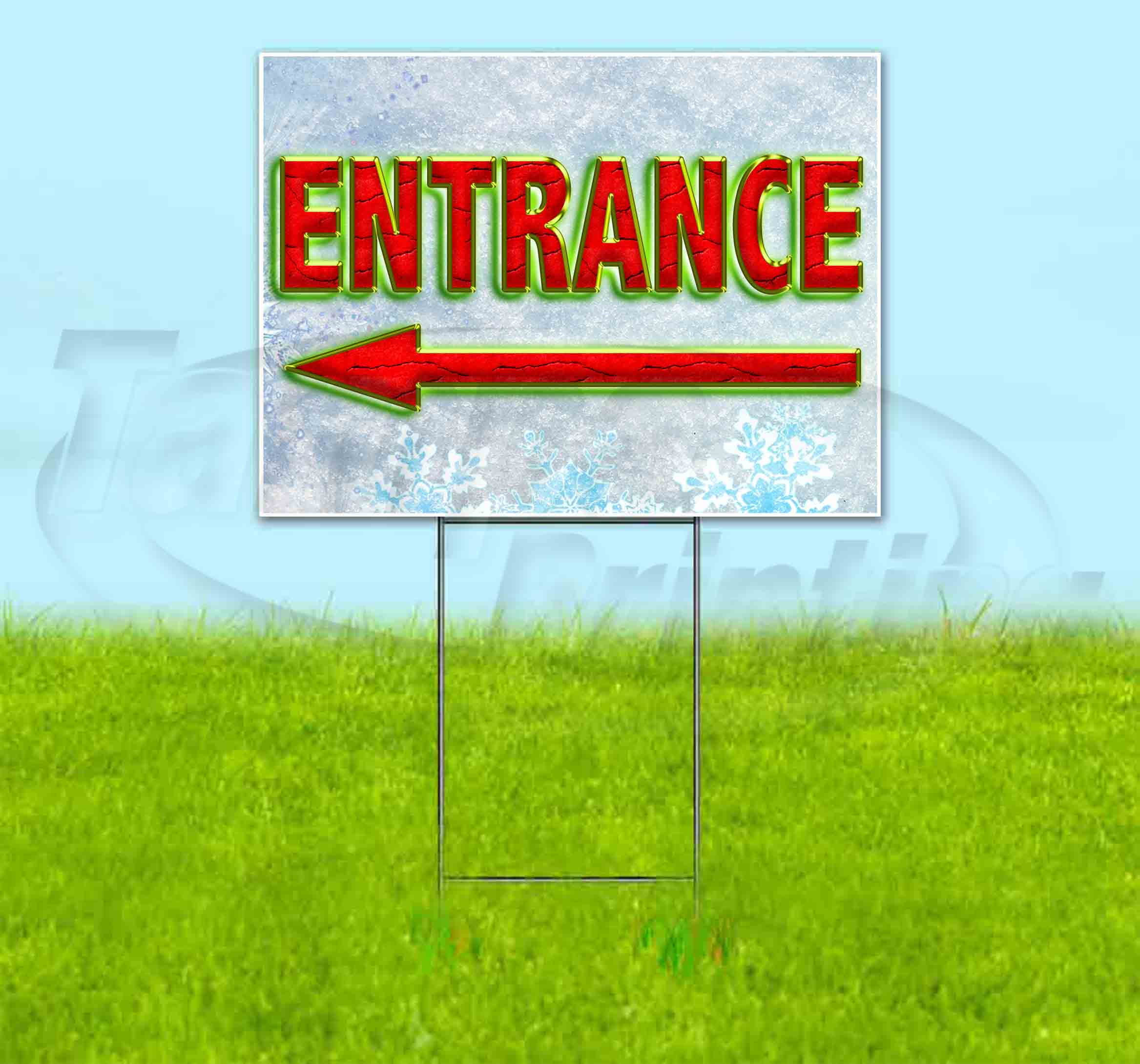 Entrance Arrow (18" x 24") Yard Sign, Includes Metal Step Stake ...