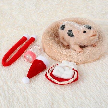 Silicone Pig Doll Toy Mini Soft Lifelike Silicone Pig Doll Cute ...