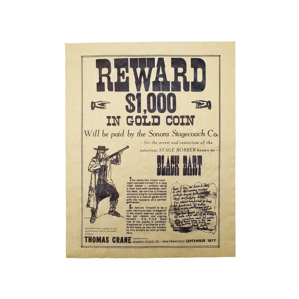 Authentic Western Wanted Poster