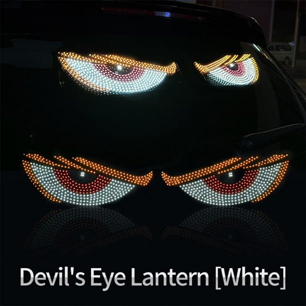 2 luces LED de ojo de diablo para coche, panel de pantalla LED flexible ...