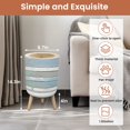 Small Trash Can with Lid Distressed Coastal Wood Plank Soft Pastel ...