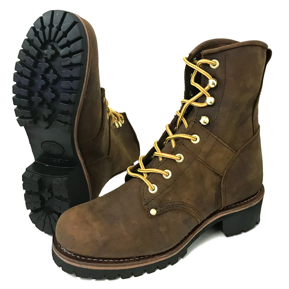 BP-ClimateX - Men's Logger Boots Leather 10" Lace Up Rugged Work ...