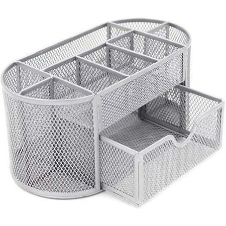 Metal Mesh Desk Supply Caddy Desktop Office Supplies Organizer Supply ...