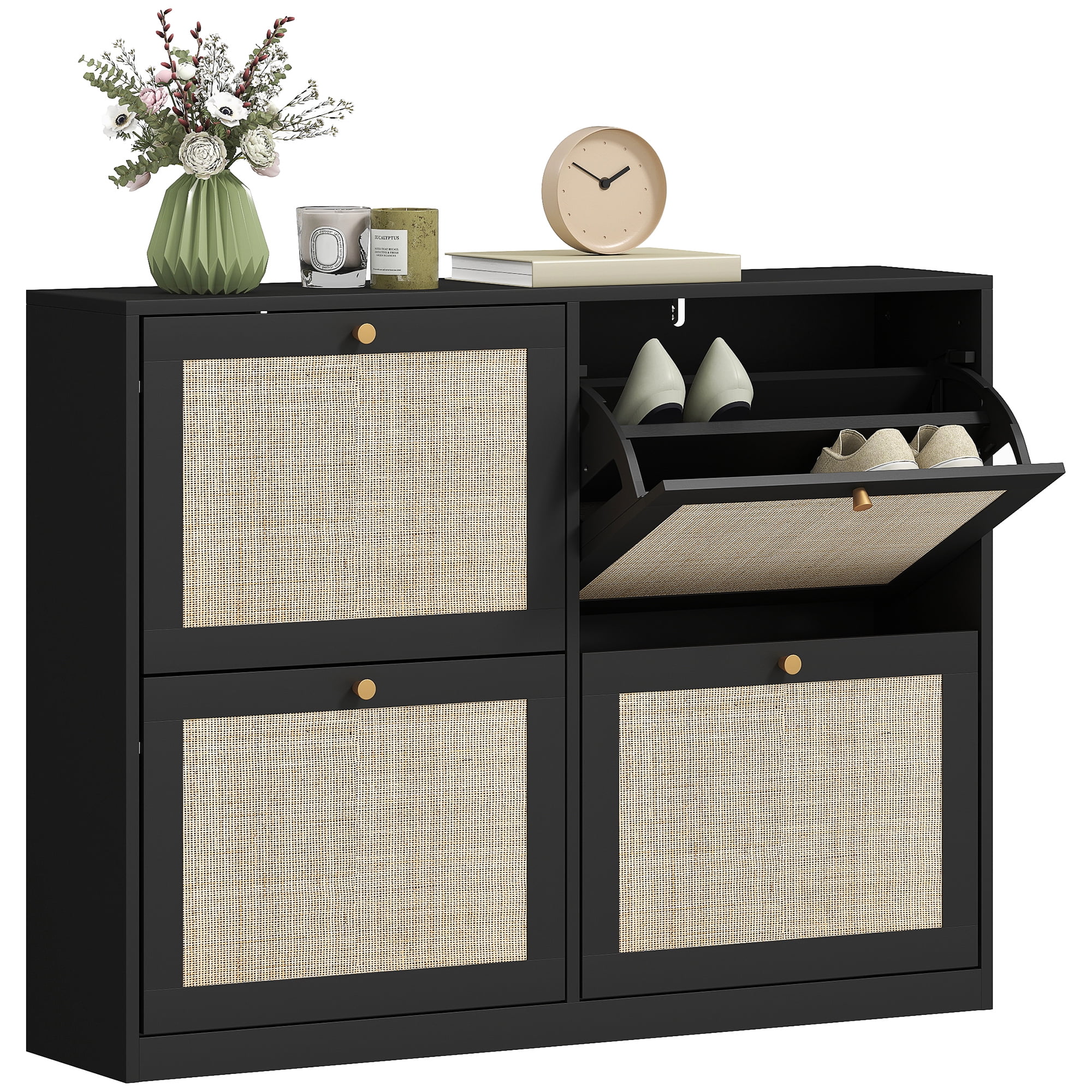 Click here for Homcom Narrow Shoe Cabinet With 4 Flip Drawers For... prices