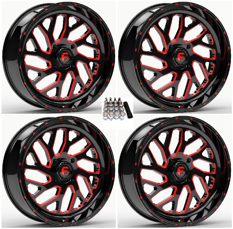 Fuel Triton UTV Wheels Red/Black 20" Polaris RZR 1000 XP / Ranger XP ...