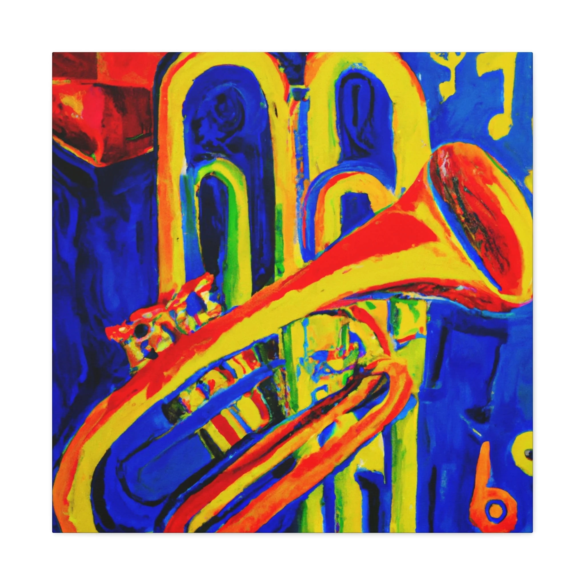 Brightly Blowing Trumpet - Canvas - Walmart.com