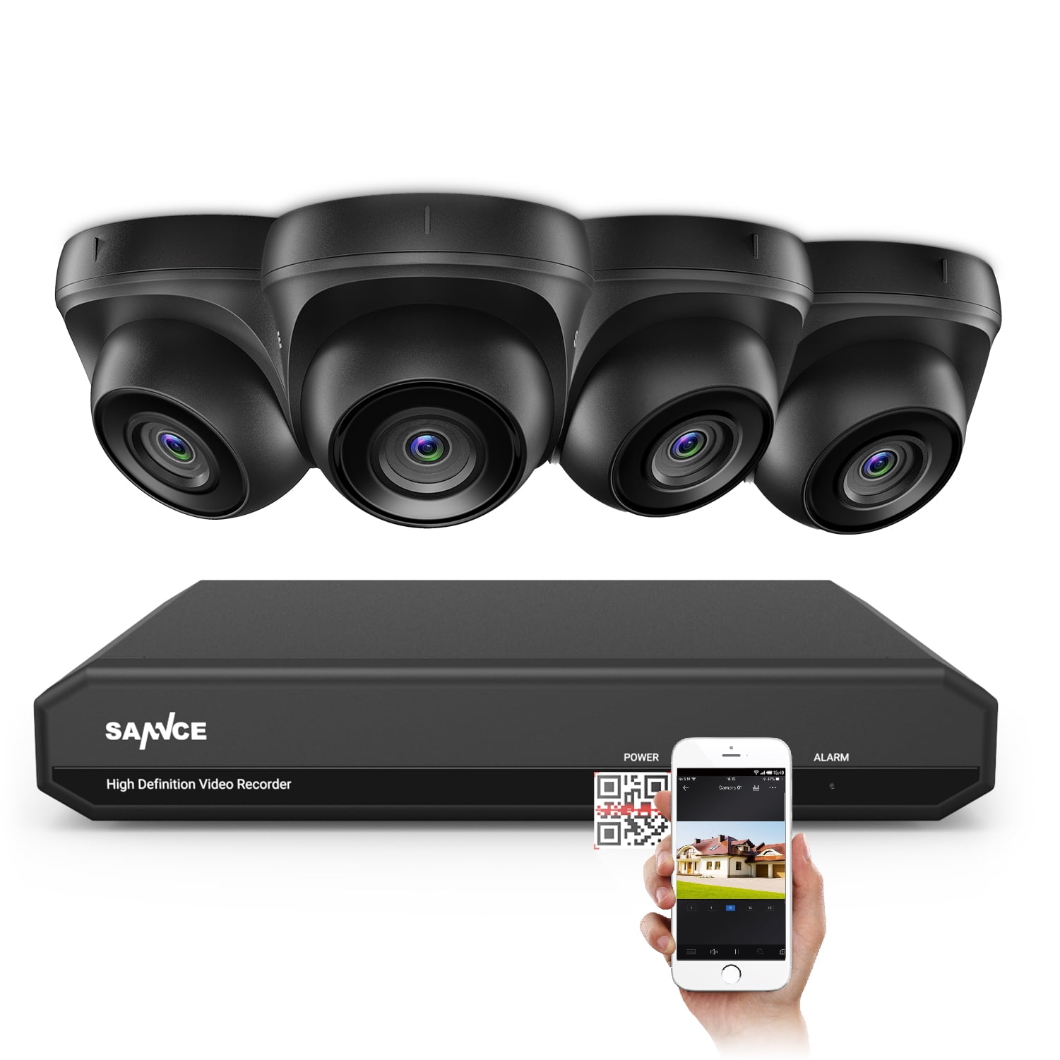 SANNCE 1080p 8-Channel CCTV Camera System 5-in-1 CCTV DVR Recorder with ...